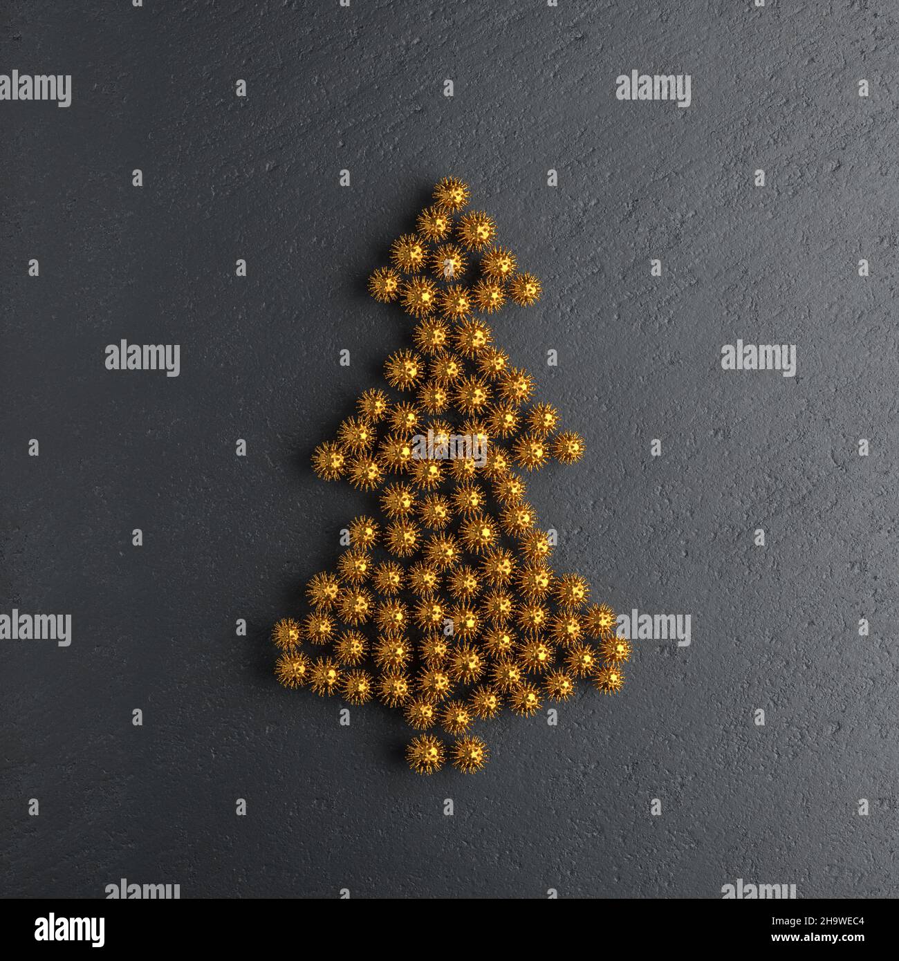 Corona during christmas concept: Several golden corona virus models ...