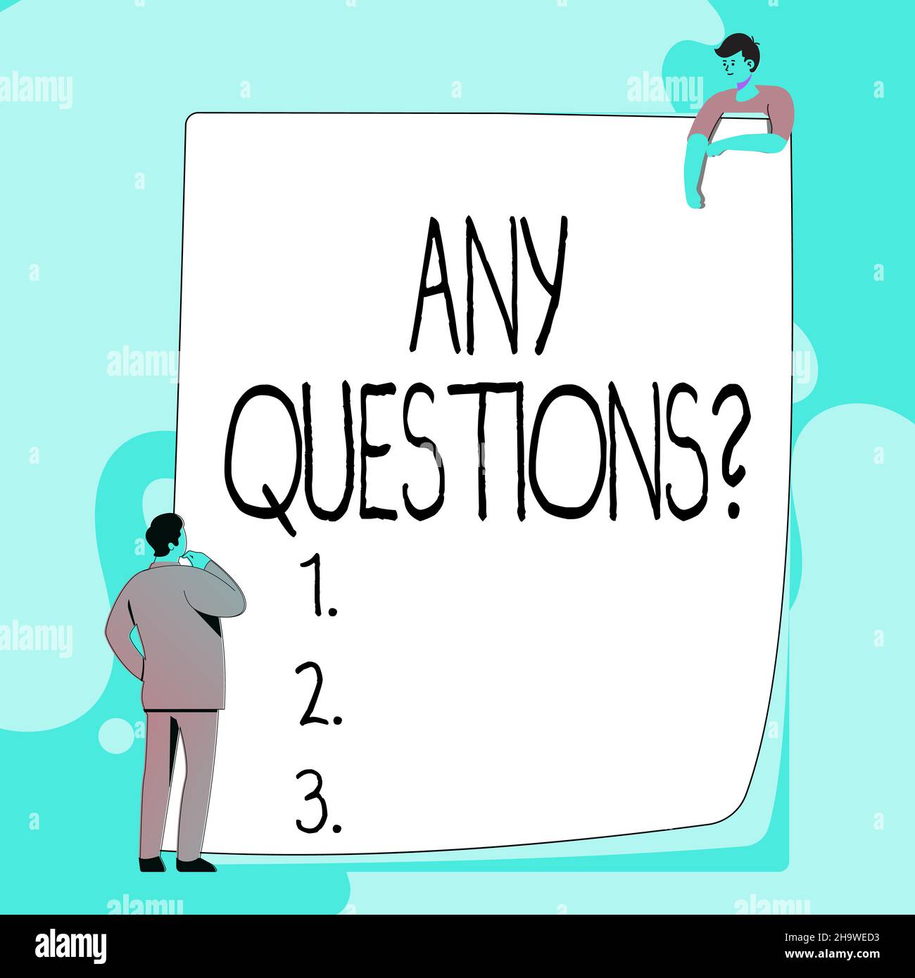 Writing displaying text Any Questions Question. Conceptual photo Asking ...