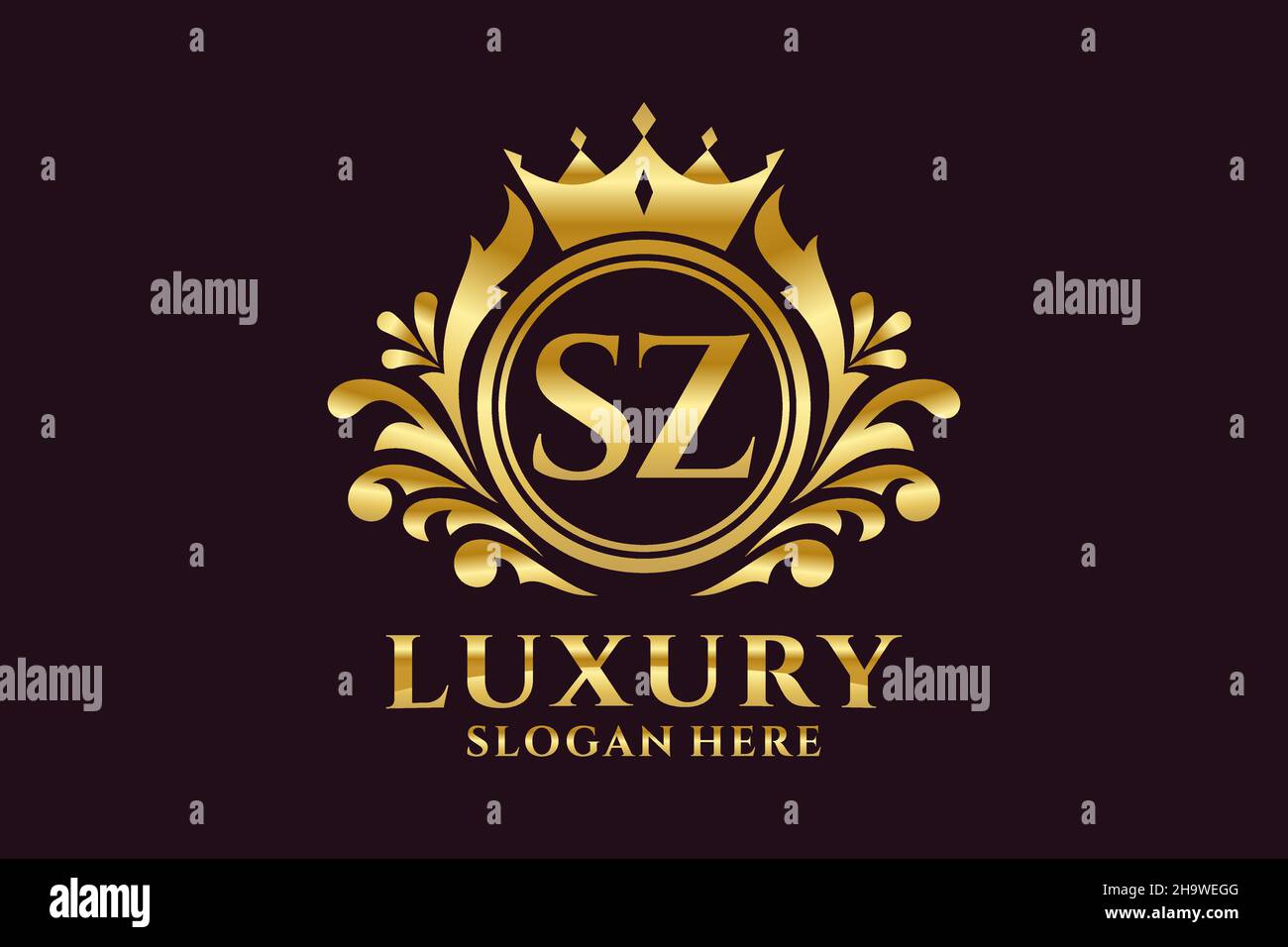 SZ Letter Royal Luxury Logo template in vector art for luxurious ...