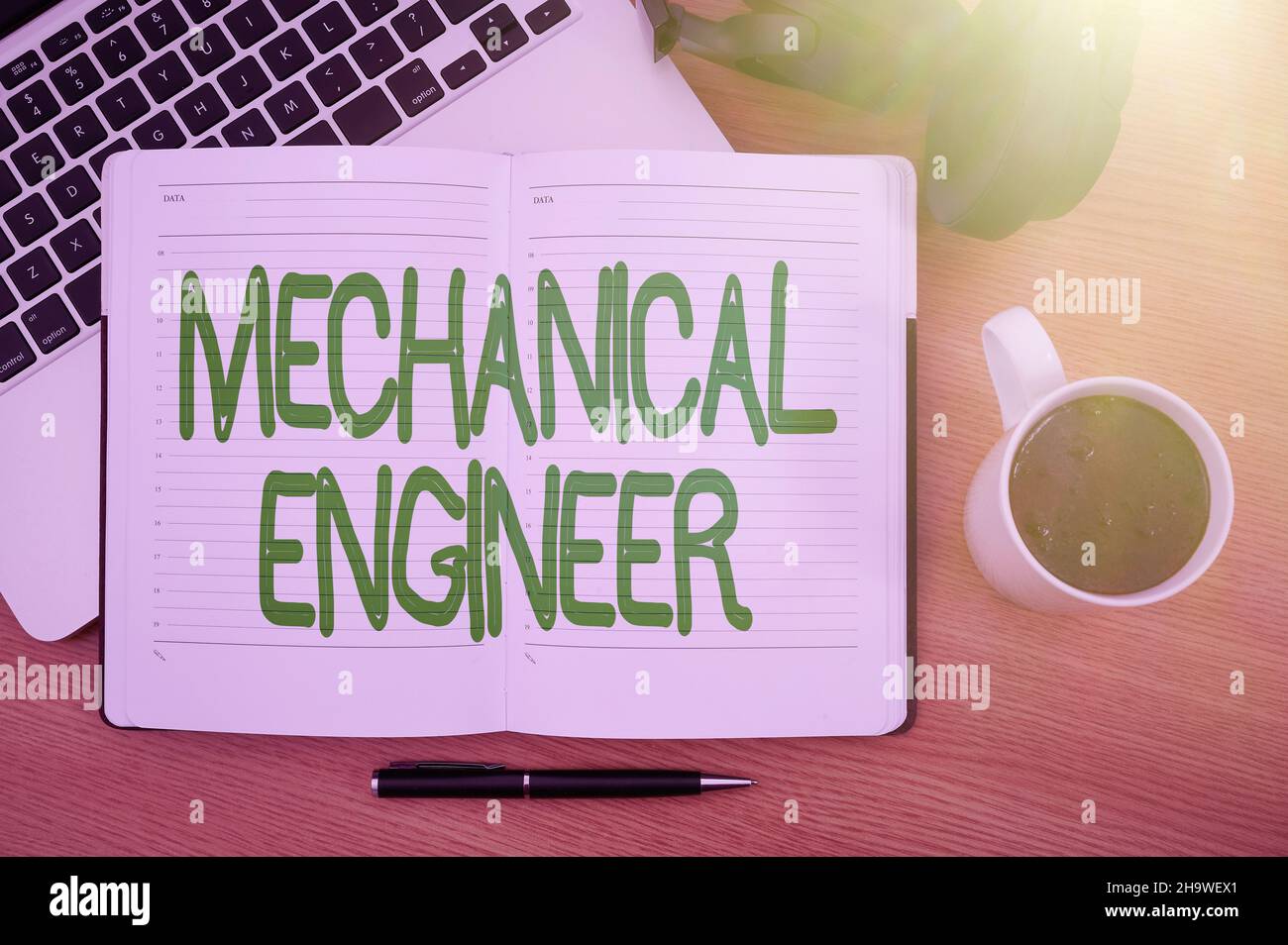 Writing displaying text Mechanical Engineer. Business overview Applied ...