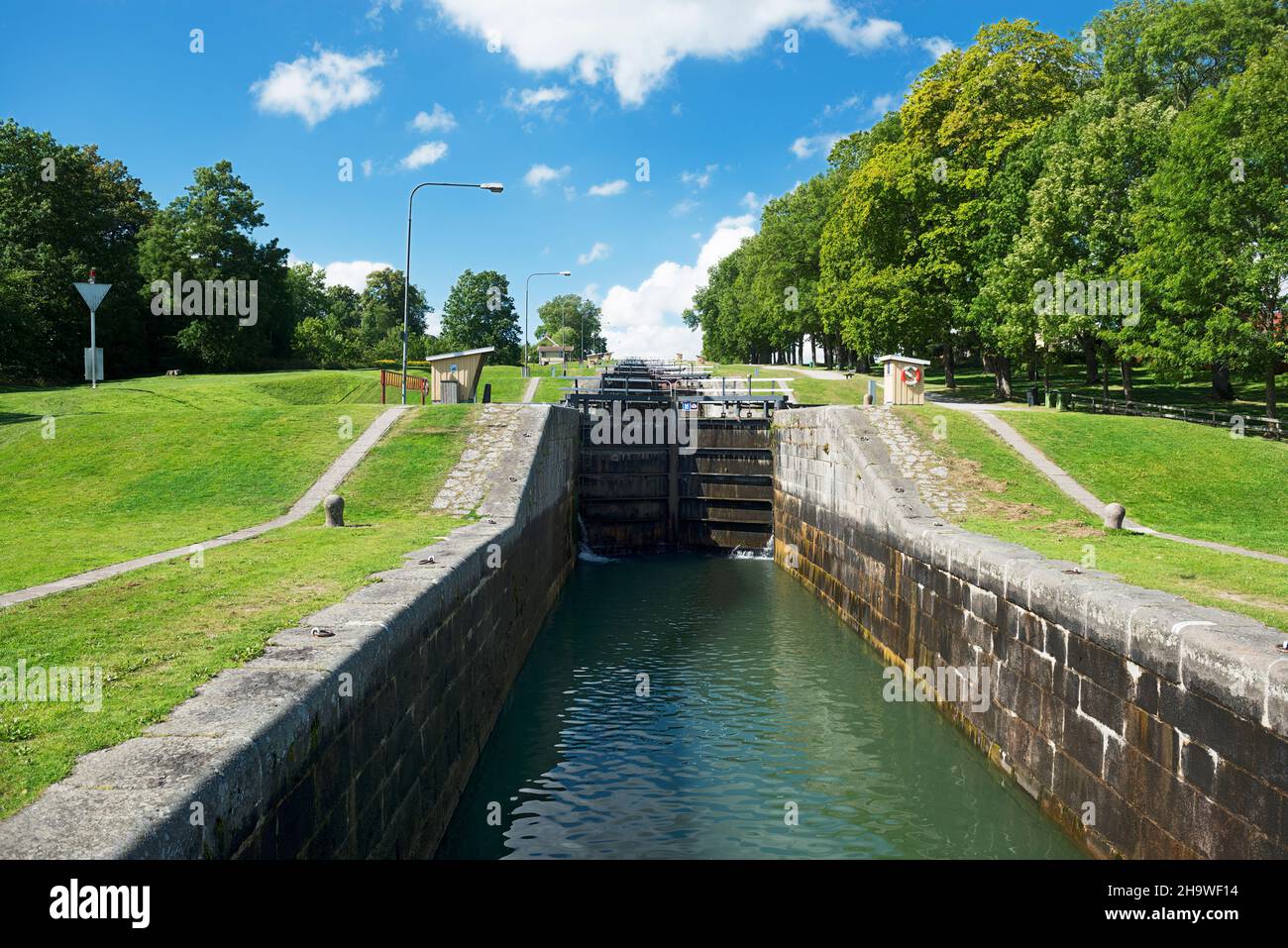 Berg locks, Bergs slussar, Göta Canal, Sweden Stock Photo - Alamy