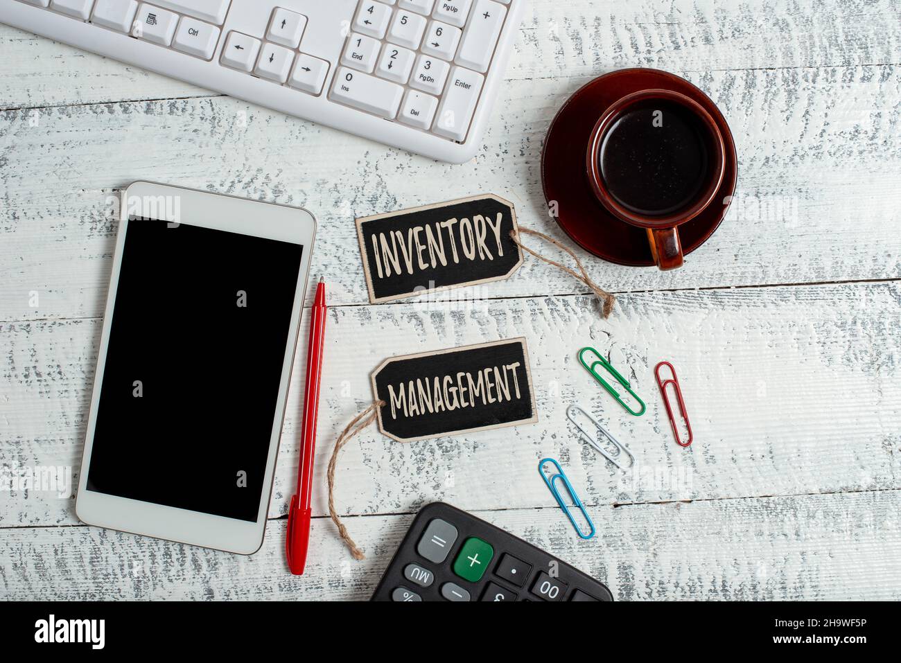 Handwriting text Inventory Management. Business idea Overseeing ...