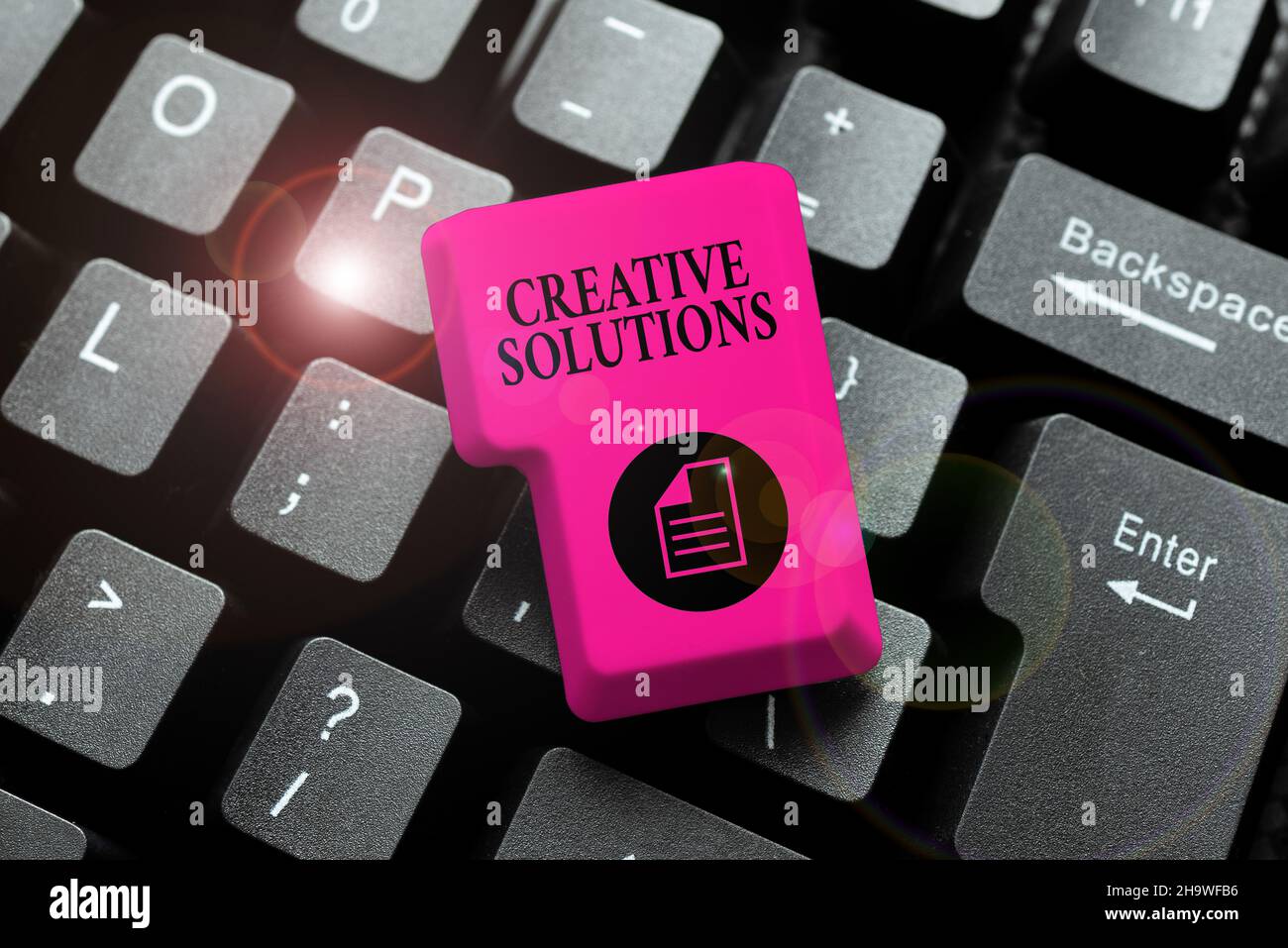 Sign displaying Creative Solutions. Business showcase Original and ...