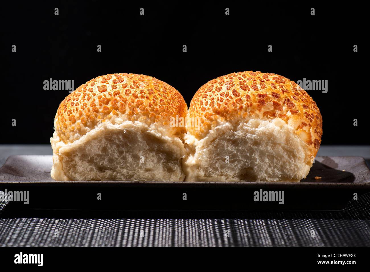 Fresh baked Tiger Bread rolls also known as Dutch Crunch Stock Photo ...