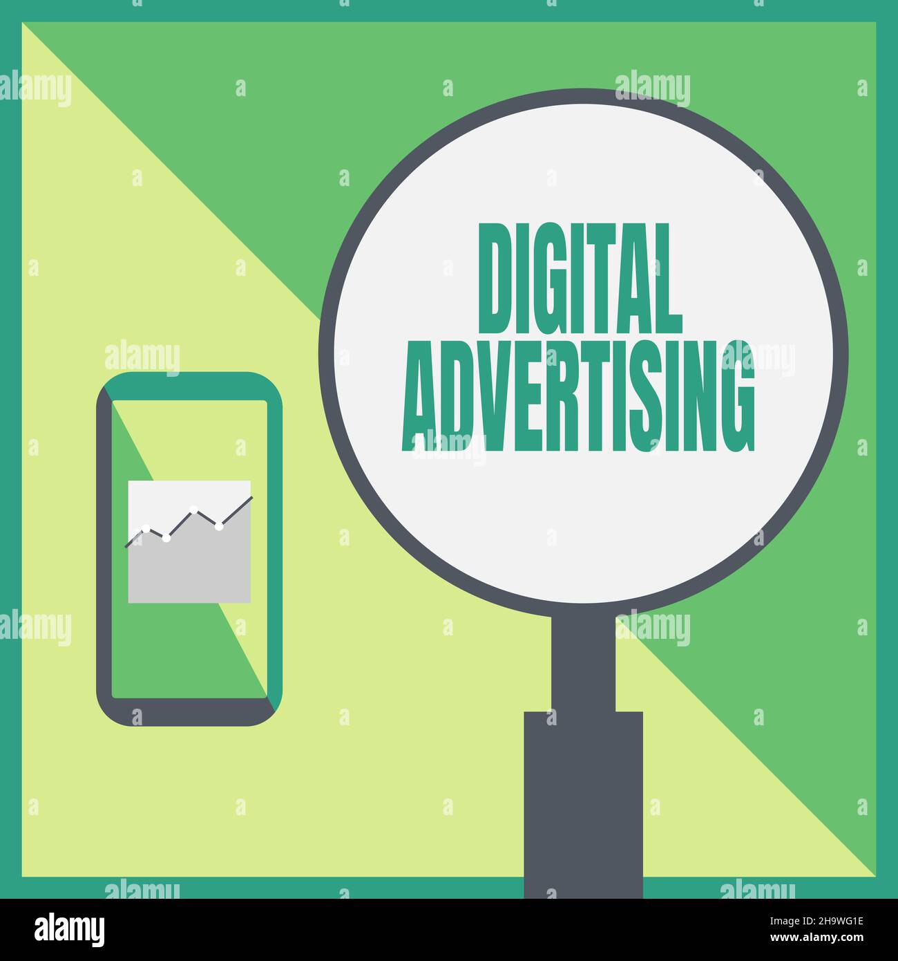 Conceptual caption Digital Advertising. Internet Concept Online ...