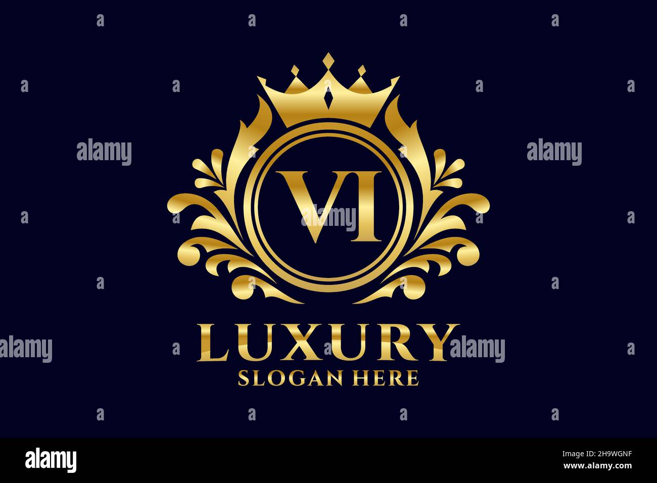 VI Letter Royal Luxury Logo template in vector art for luxurious ...