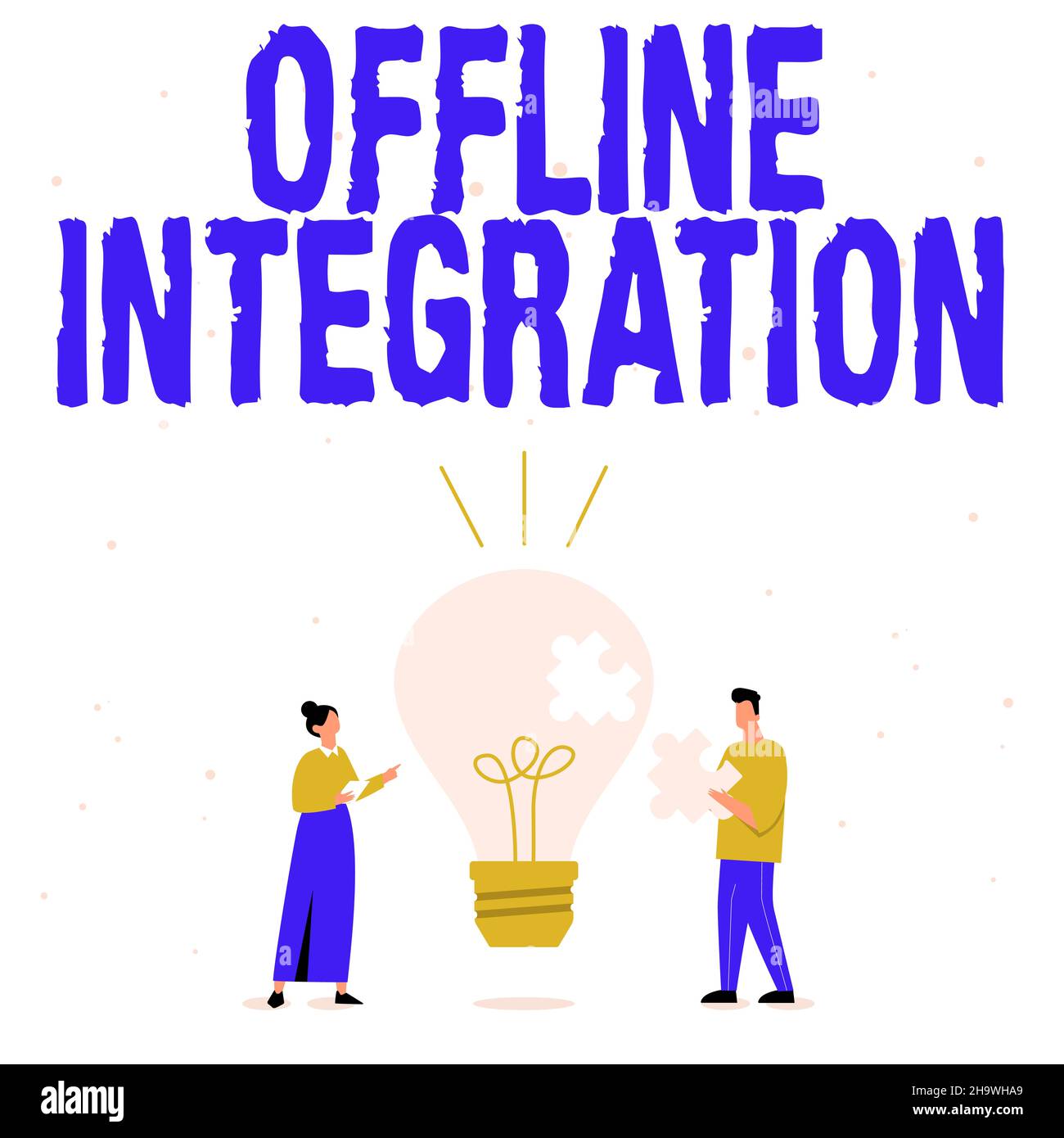 Text showing inspiration Offline Integration. Concept meaning First ...