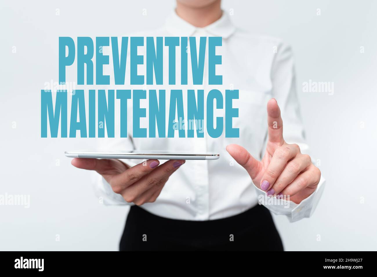 Text caption presenting Preventive Maintenance. Conceptual photo Avoid Breakdown done while ...