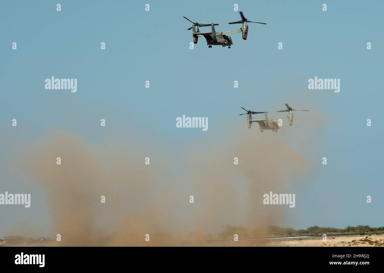 U.S. Marine MV-22 Ospreys assigned to Marine Medium Tiltrotor Squadron ...