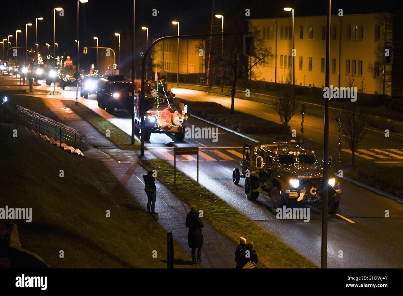 U.S. Soldiers assigned to the 2nd Cavalry Regiment decorate dozens of ...