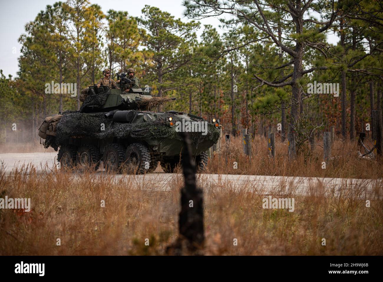 U.S. Marines in a Light Armored Vehicle with White Platoon, Bravo ...