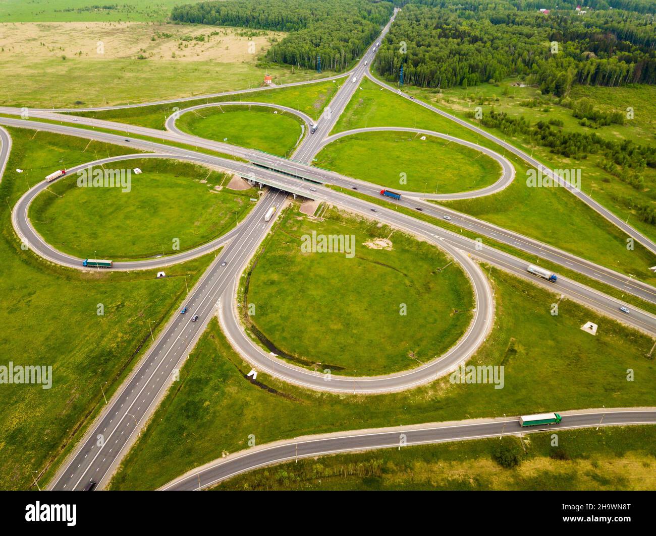 Circular highway interchange Stock Photo - Alamy