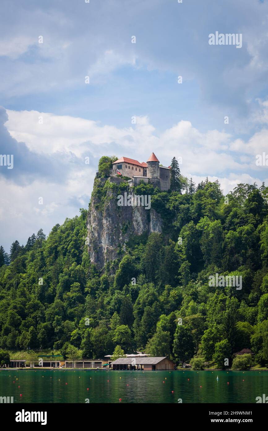 Picture of the bled lake and the bled castle in Bled, Slovenia. Bled ...