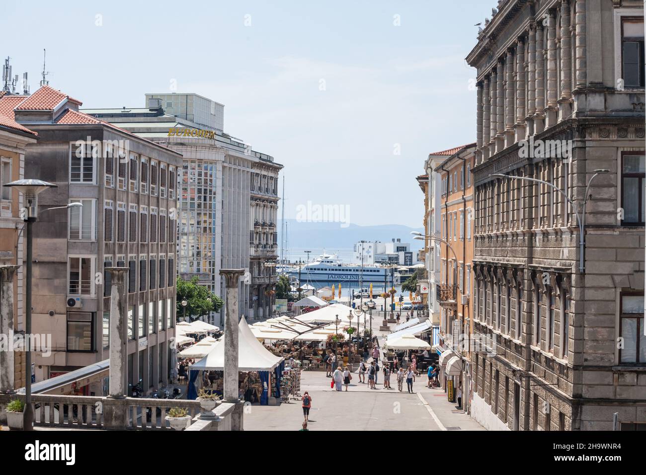 Picture of a street of the city center of Rijeka, Croatia, on the ...