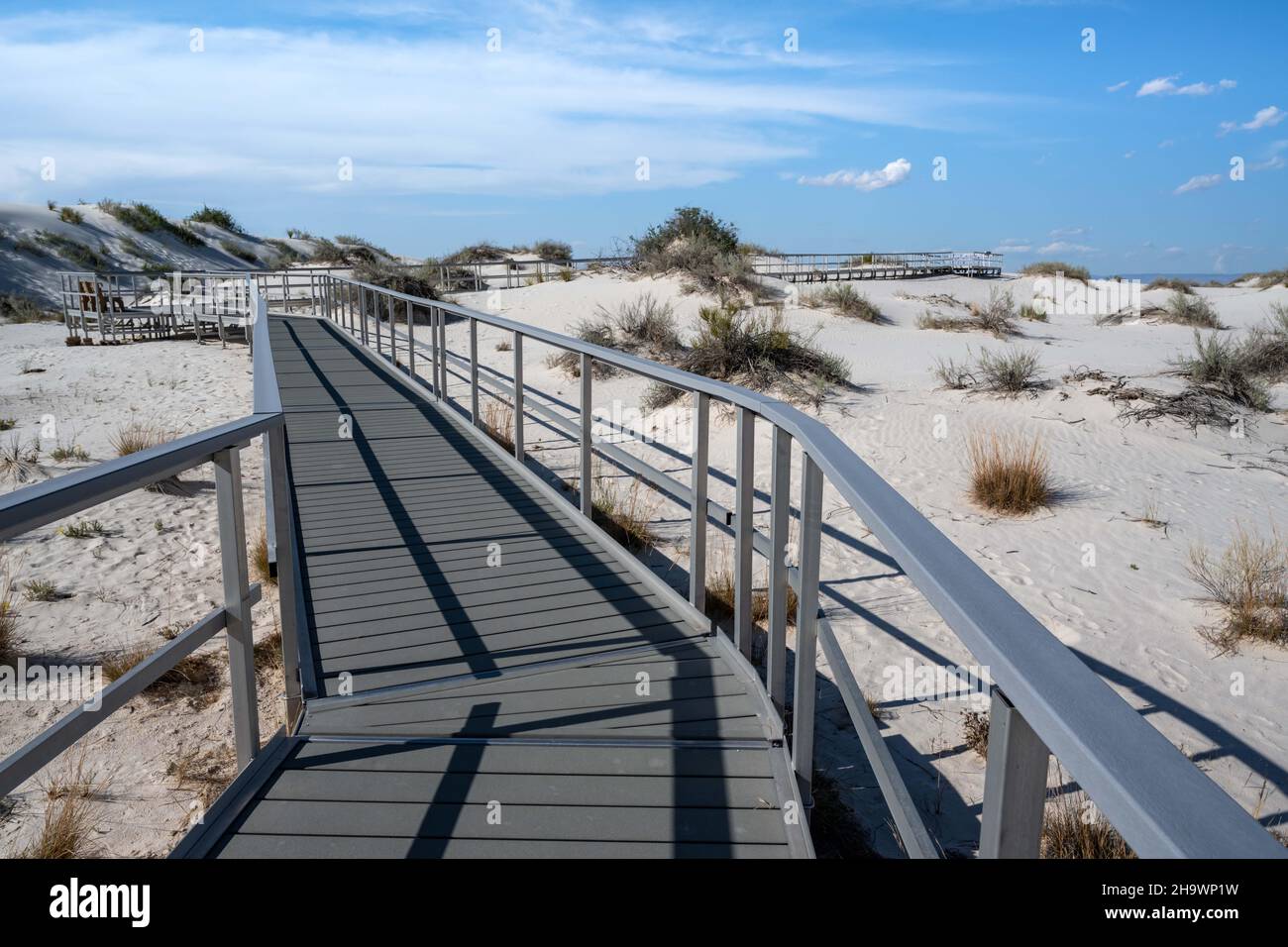A very long boardwalk in White Sands NP, New Mexico Stock Photo - Alamy