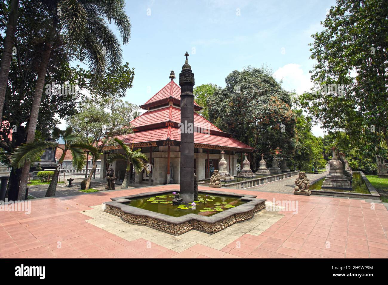 The Mendut Buddhist Monastery located beside the ancient 9th Century AD ...