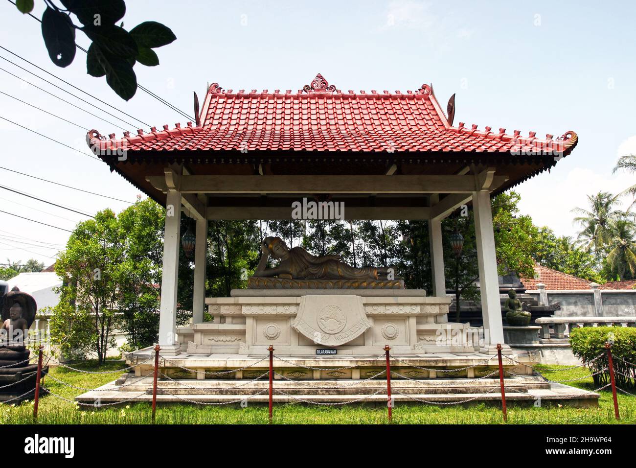 The Mendut Buddhist Monastery located beside the ancient 9th Century AD ...