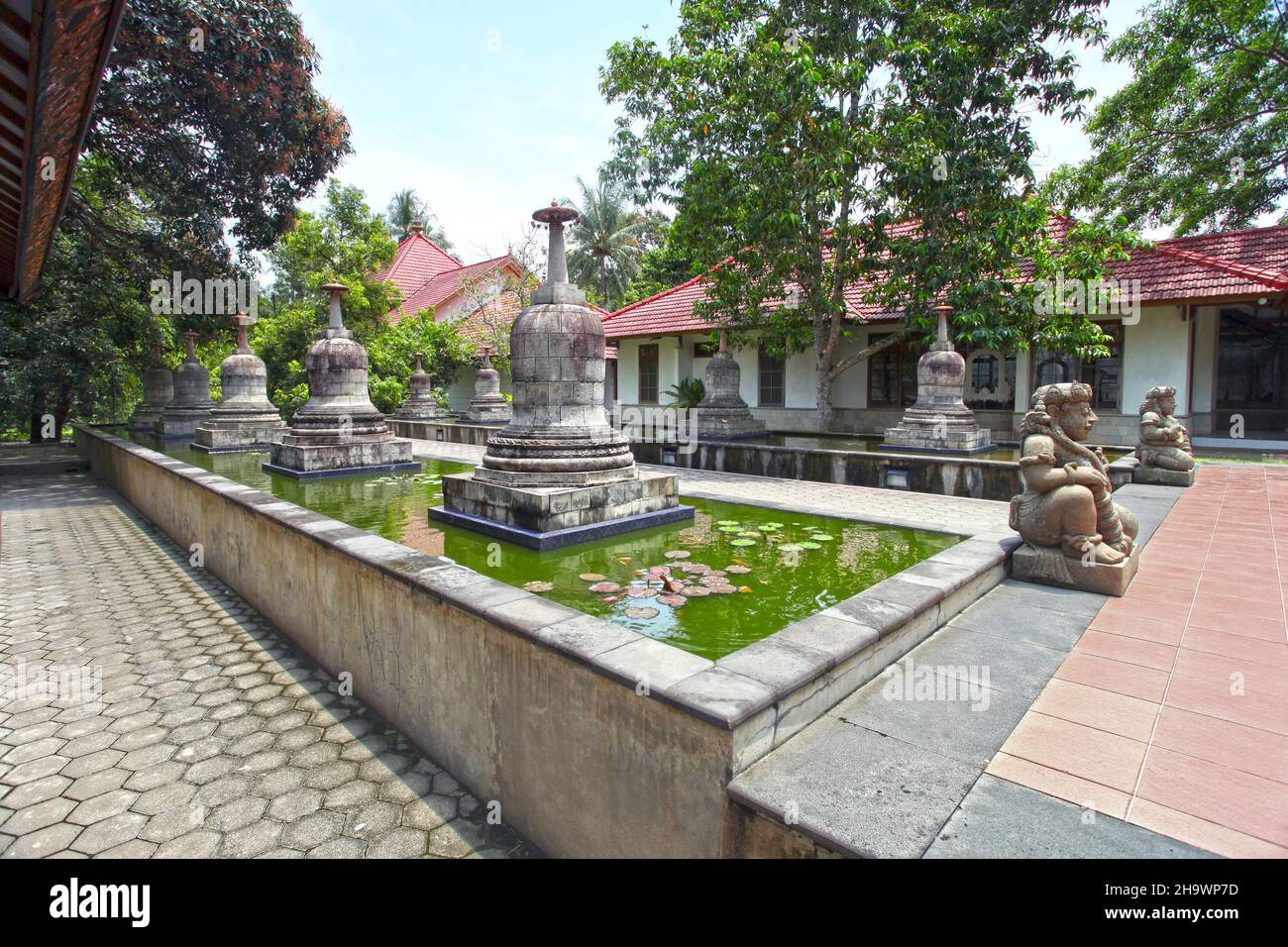The Mendut Buddhist Monastery located beside the ancient 9th Century AD ...
