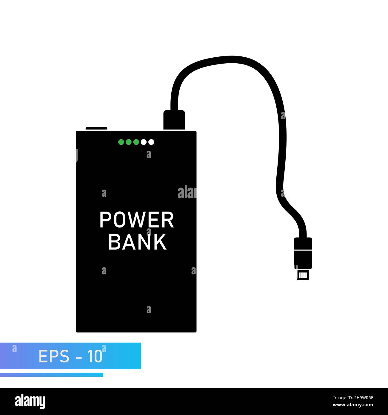 Power bank with a wire for charging any gadgets, ready to work. The ...