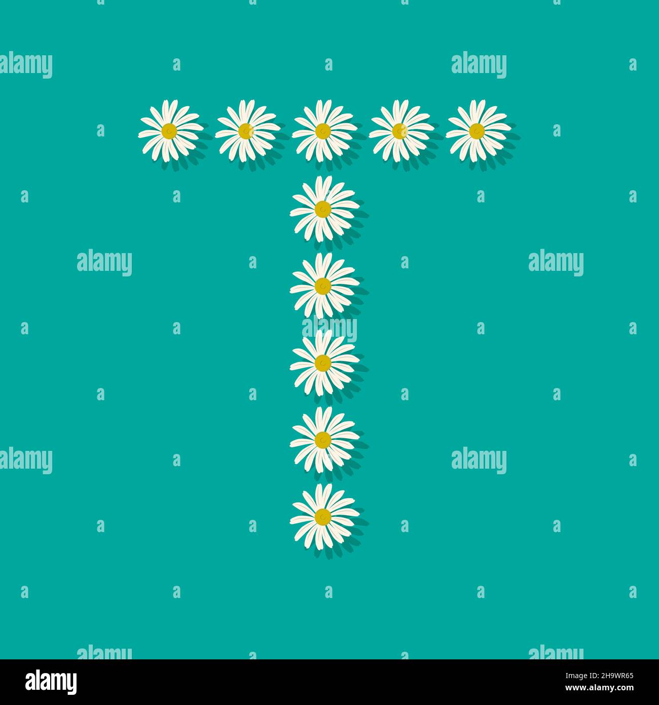 Floral font letter t hi-res stock photography and images - Alamy