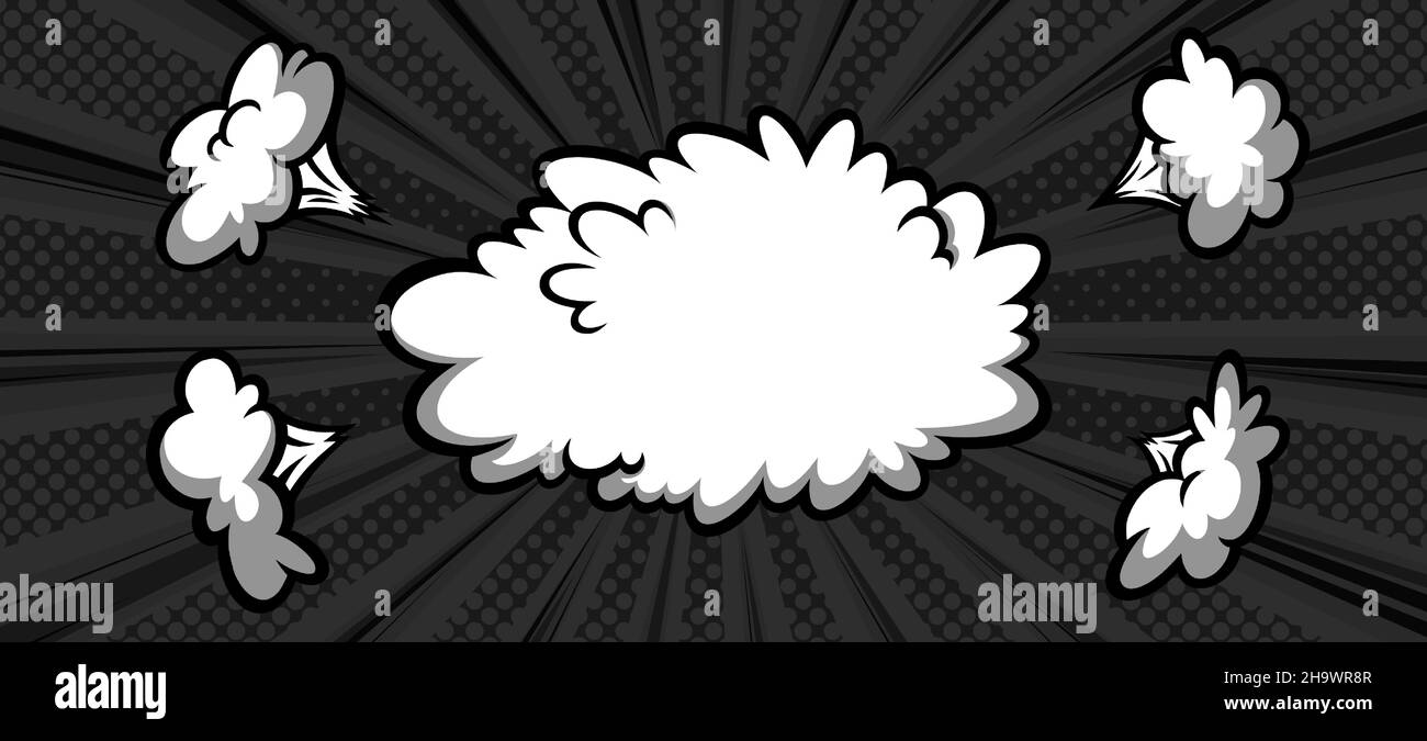 Surprising boom cloud in halftone background for sales and promotions ...