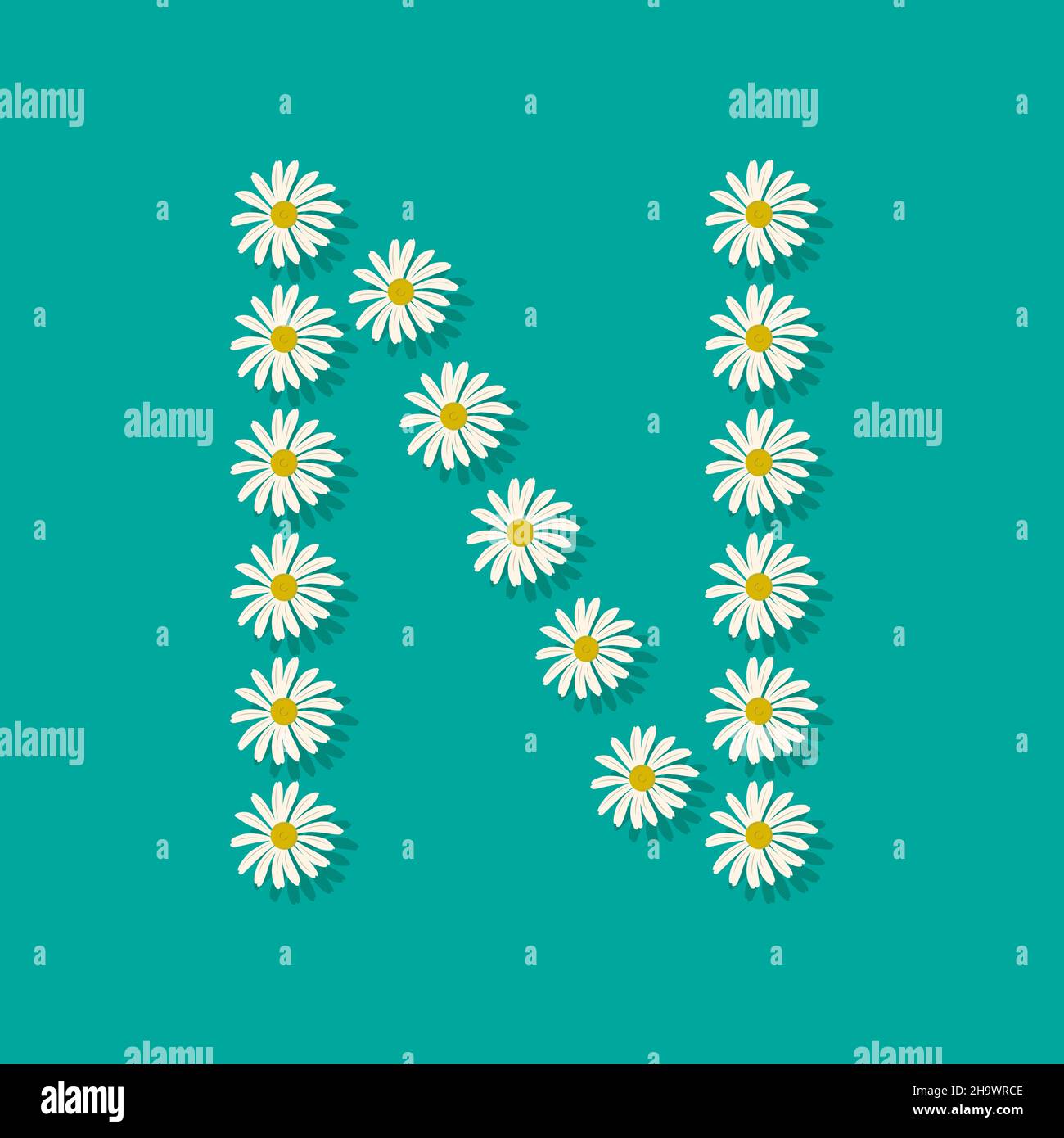 Letter n flowers Stock Vector Images - Alamy
