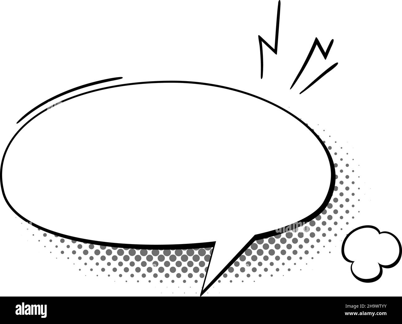 Oval message bubble with halftone effect. Blank text frame Stock Vector ...
