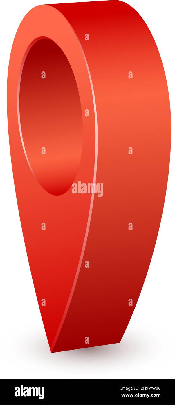Red geo tag side view. Realistic map pin Stock Vector Image & Art - Alamy