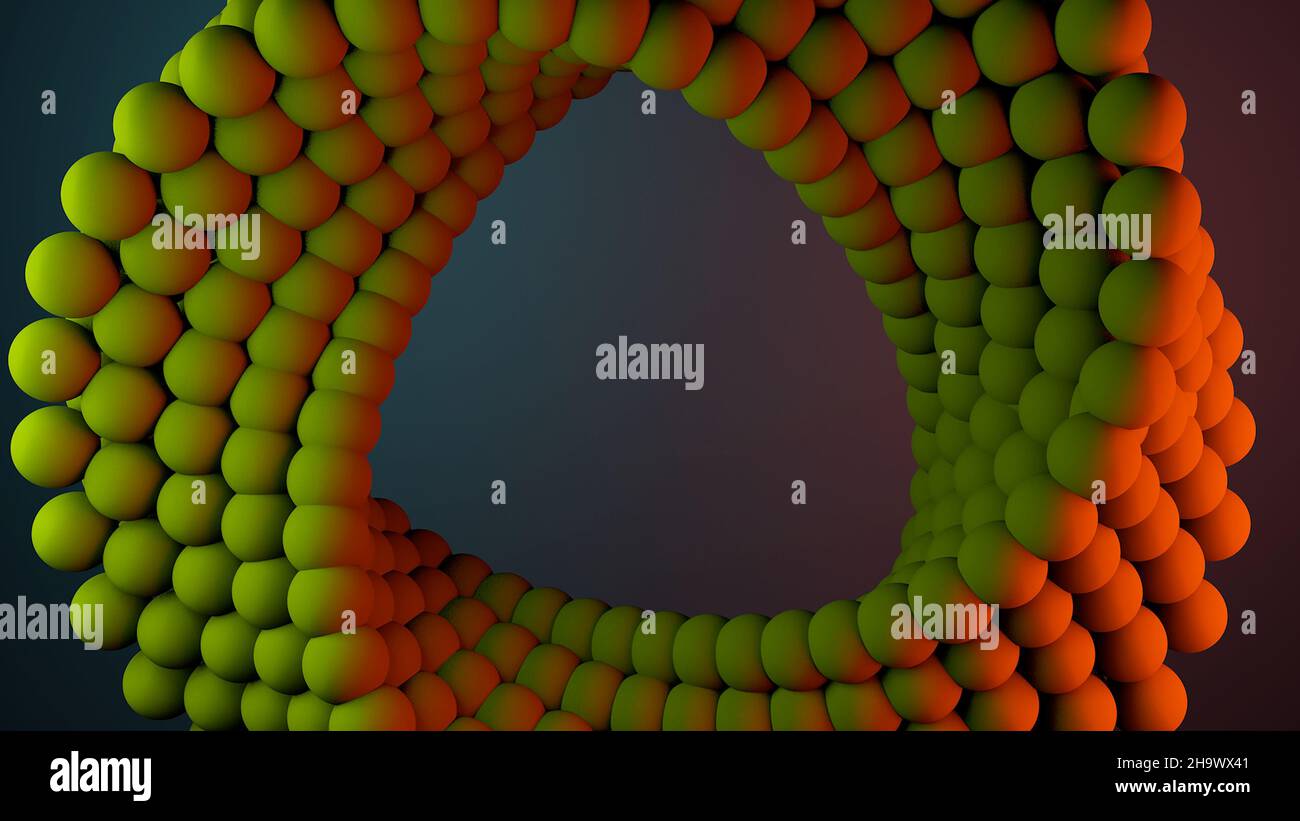 3D illustration. Spheres forming a ring with a space for text Stock ...
