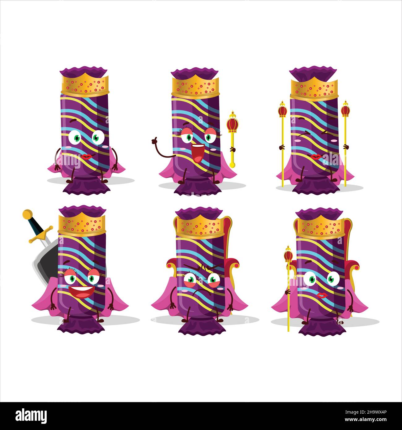 Queen and her magic clothes cartoon of purple long candy package ...