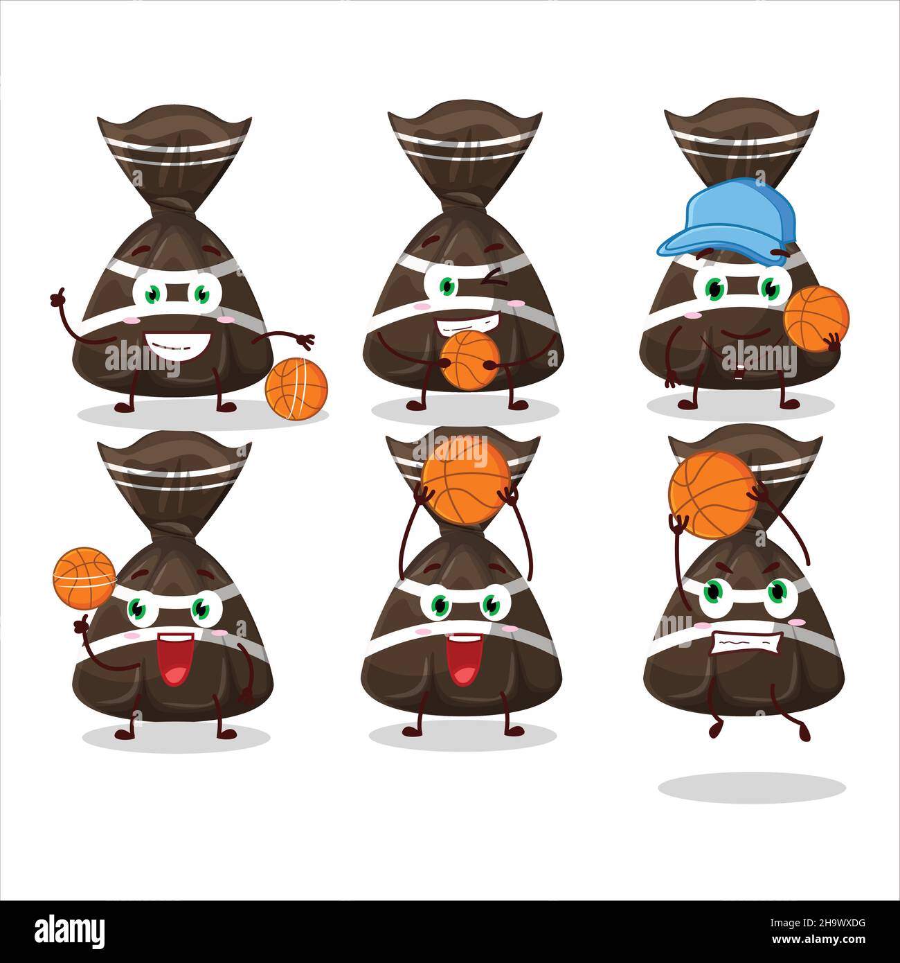 Talented chocolate candy wrappers cartoon character as a basketball ...