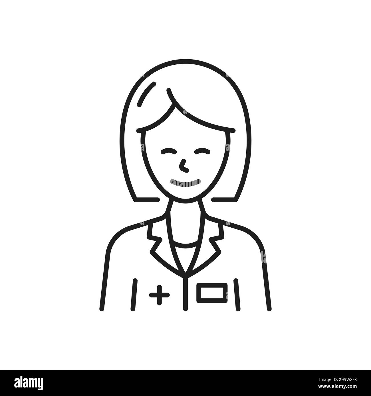 Doctor or nurse outline icon, medical service professional thin line ...