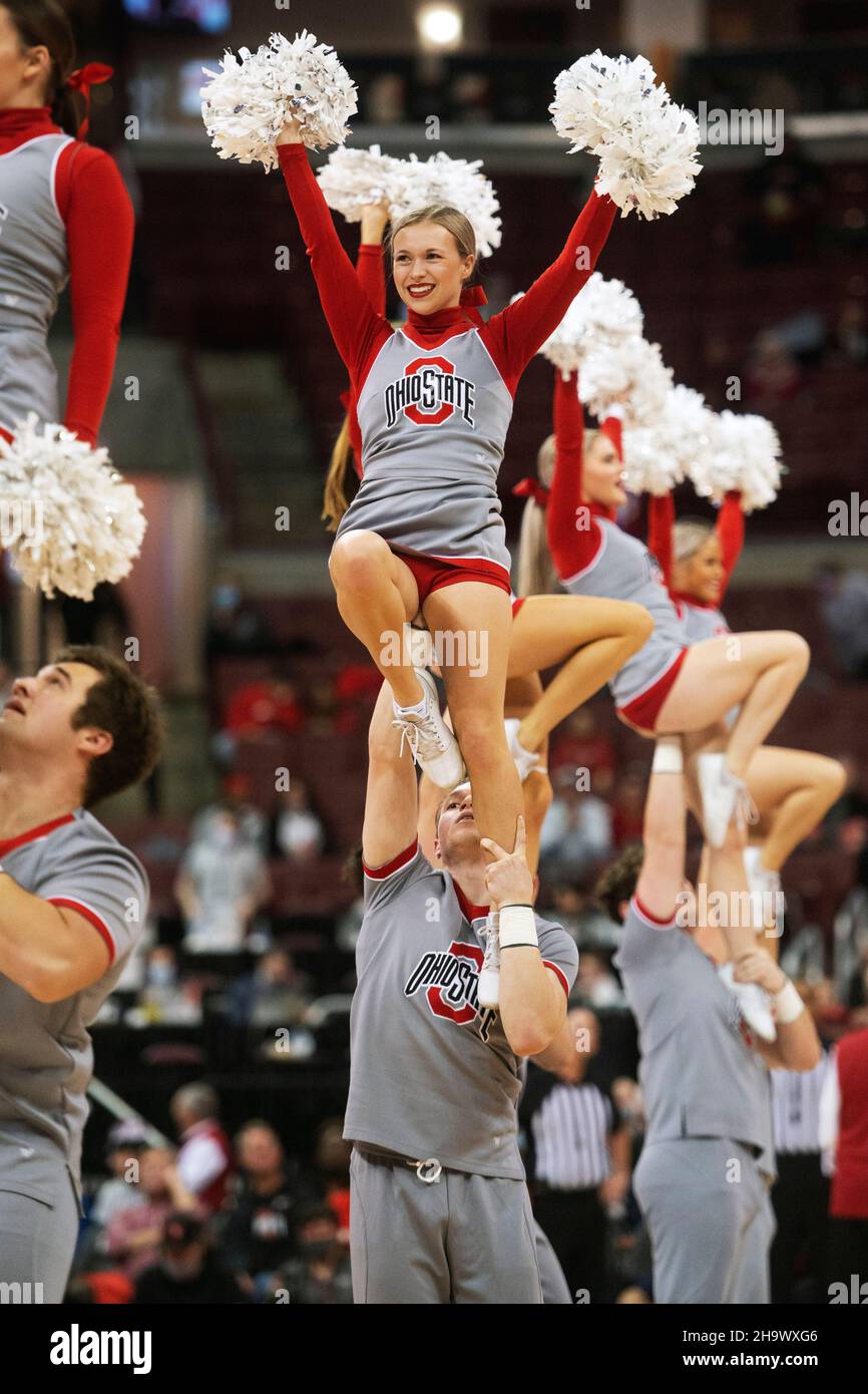 December 8, 2021: Ohio State cheerleaders perform during the game ...