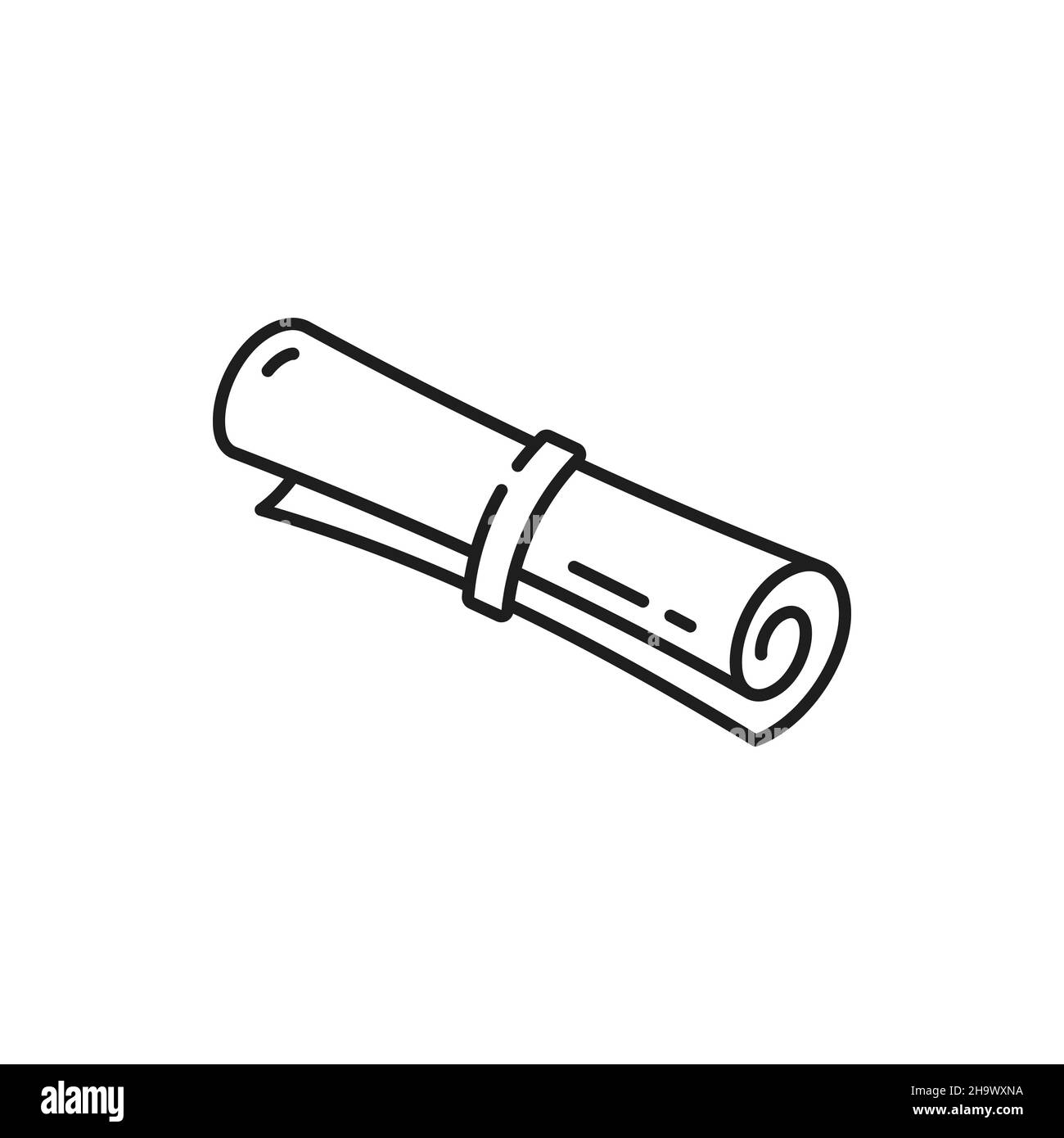 Scroll paper document isolated collapsed law list symbol of legal ...