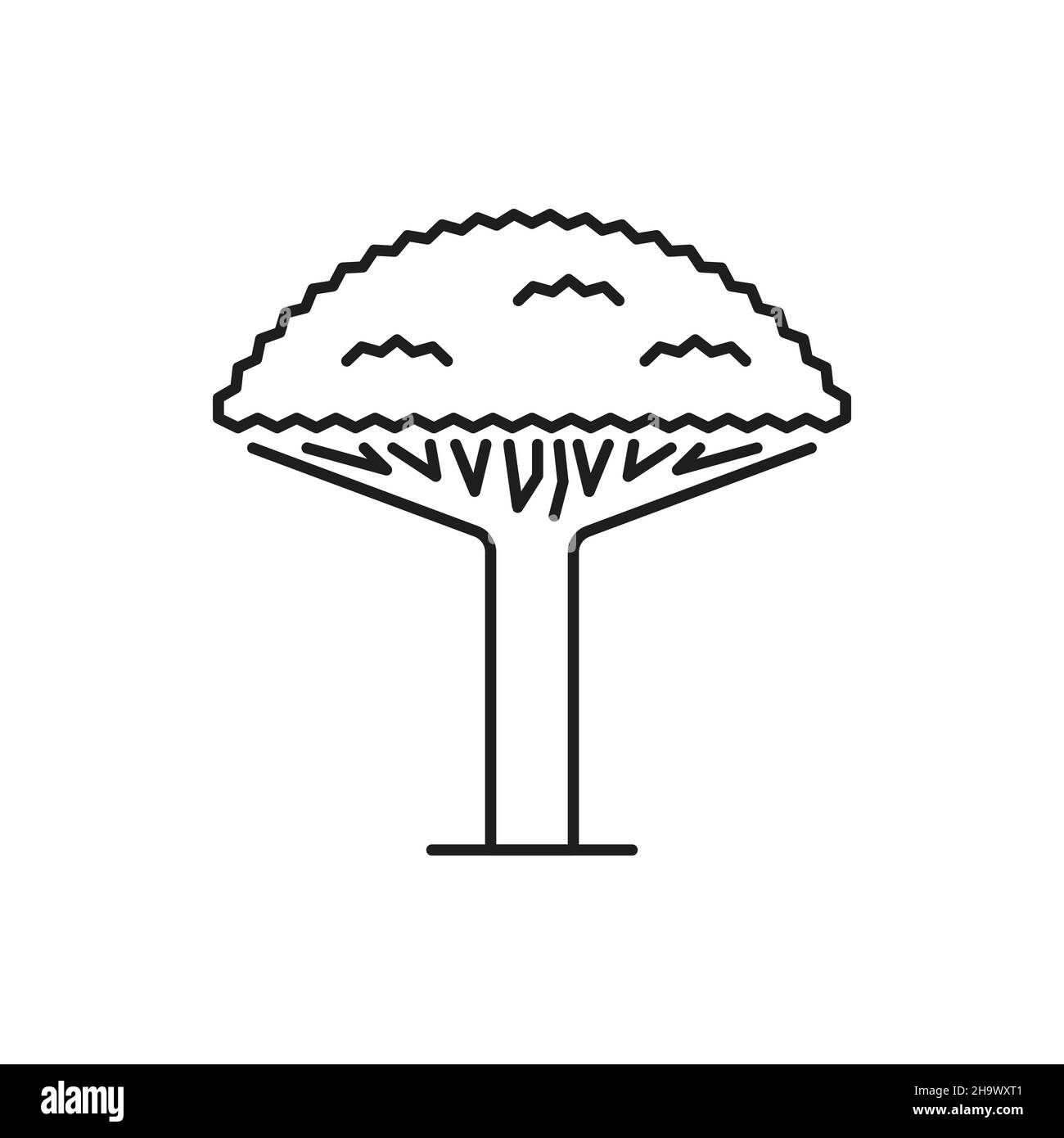 exotic tree isolated linear icon. Vector environment protection and ...
