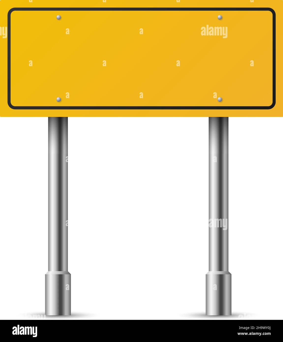 Road information board template. Empty yellow street sign Stock Vector ...