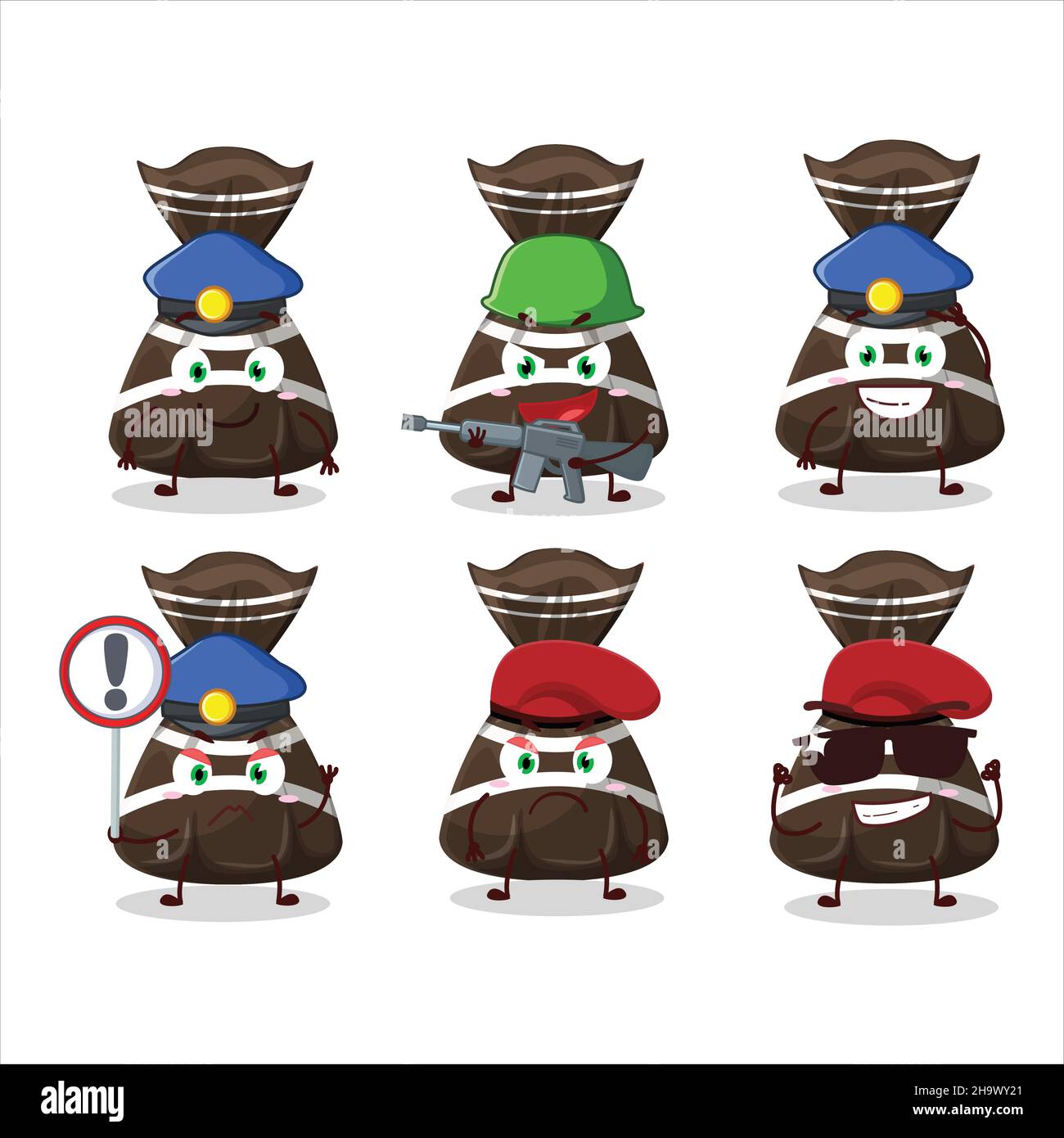 A dedicated Police officer of chocolate candy wrappers mascot design ...