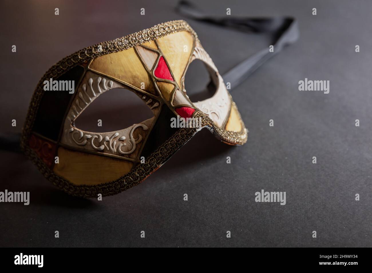 Carnival Venetian mask colorfoul handmade on black color background ...