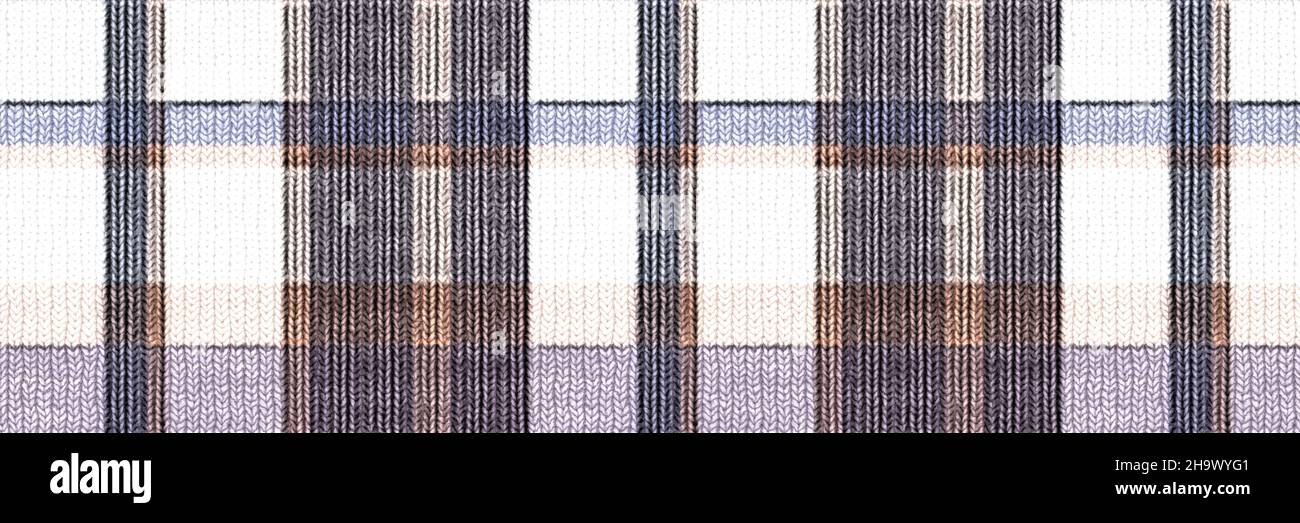 Classic winter tartan knit wool plaid seamless edging border. Retro ...