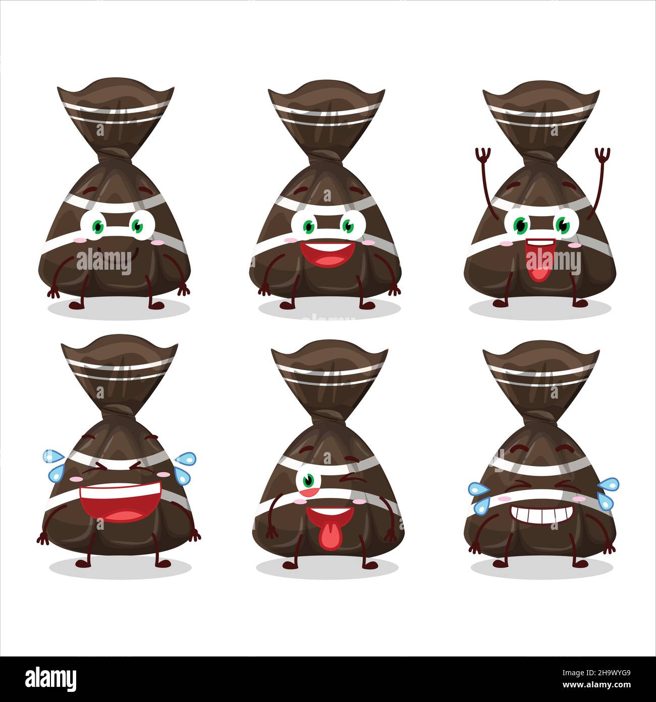 Cartoon character of chocolate candy wrappers with smile expression ...