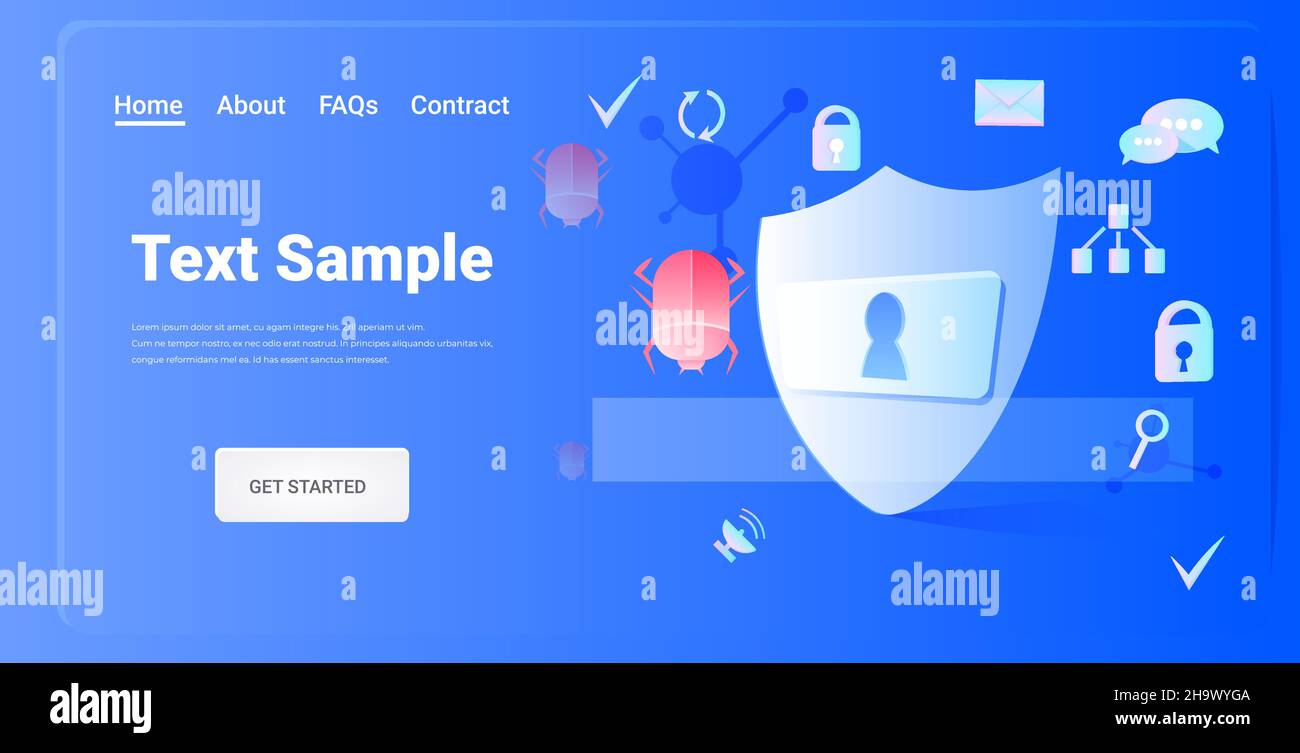 computer app protection shield data privacy security concept horizontal ...