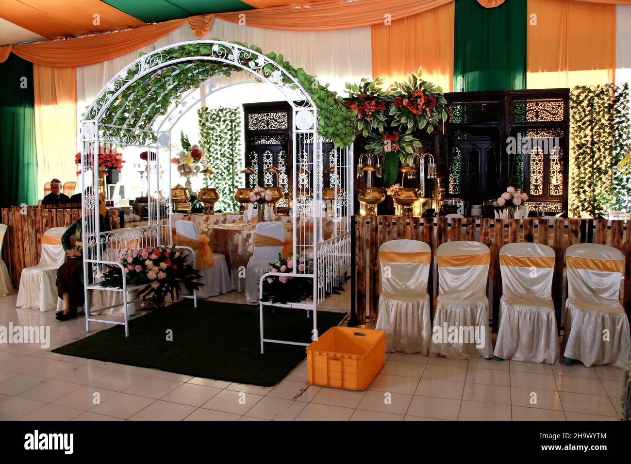 buffet room on the wedding party with java style Stock Photo - Alamy