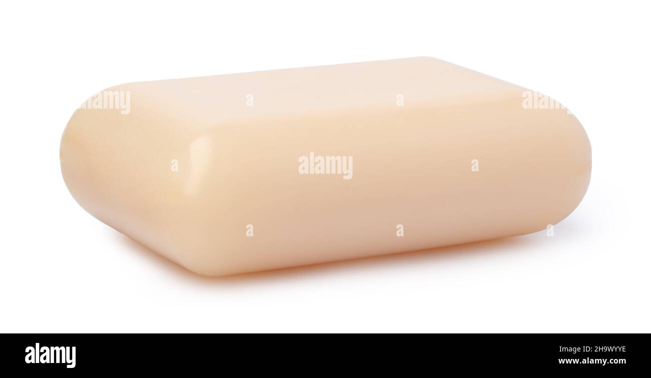 Single soap bar isolated on white background Stock Photo - Alamy