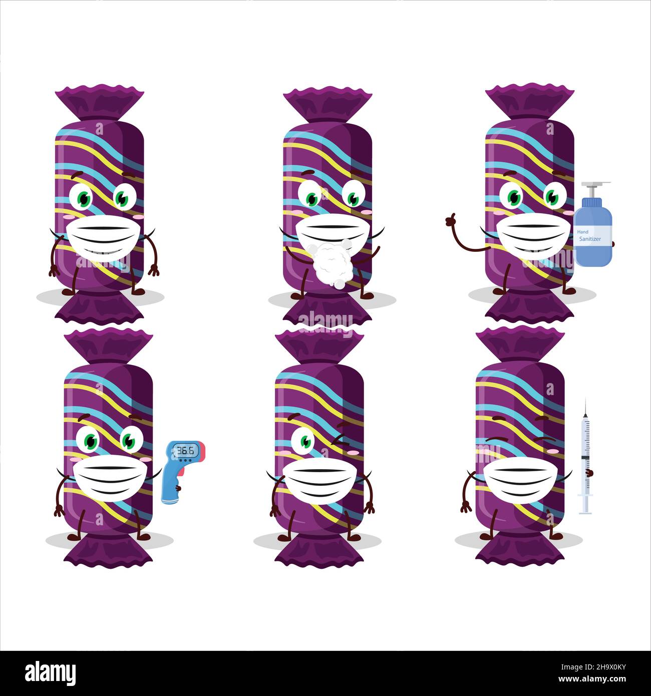 A picture of purple long candy package cartoon design style keep ...