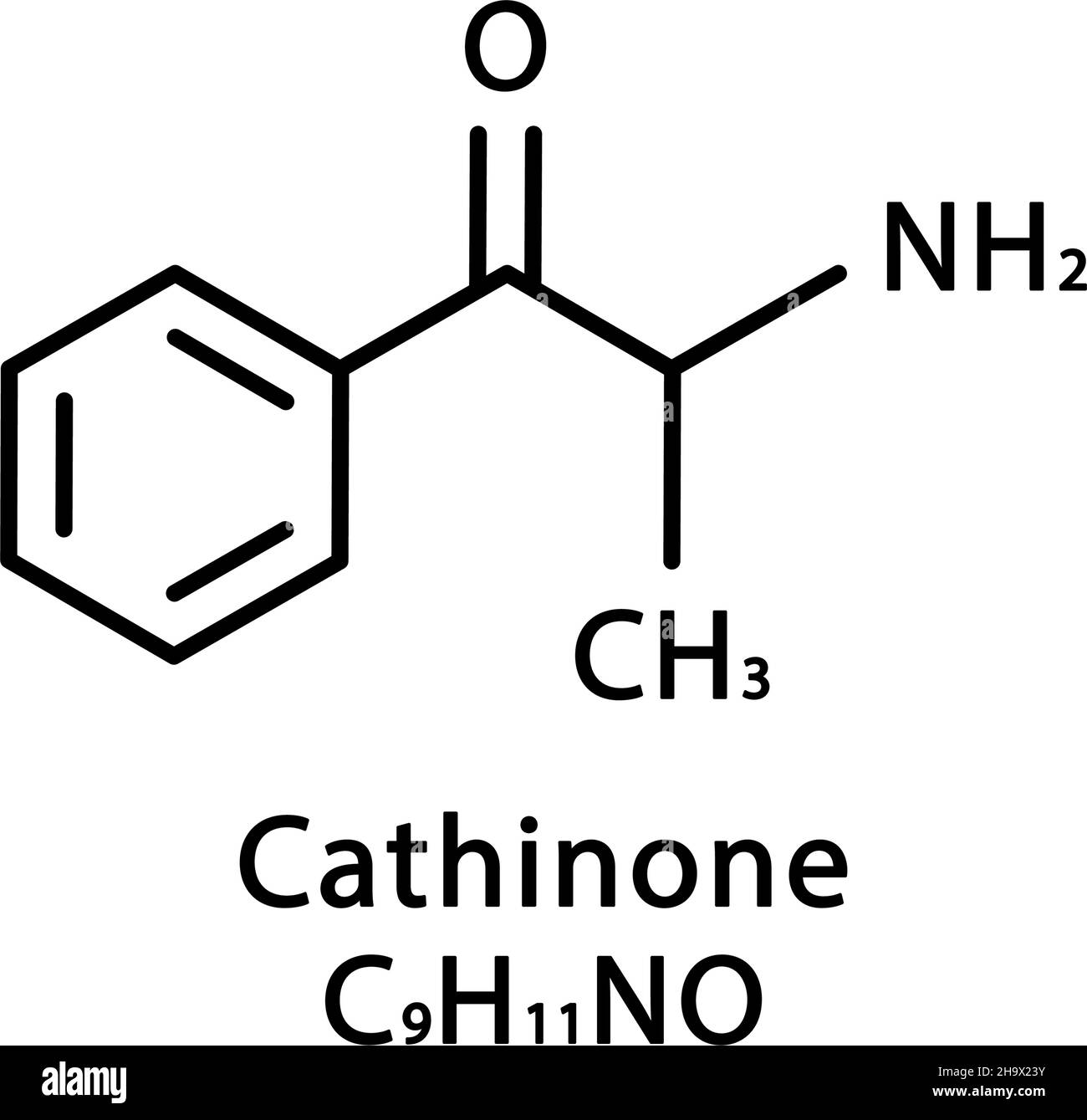 Cathinone molecular structure. Cathinone skeletal chemical formula ...