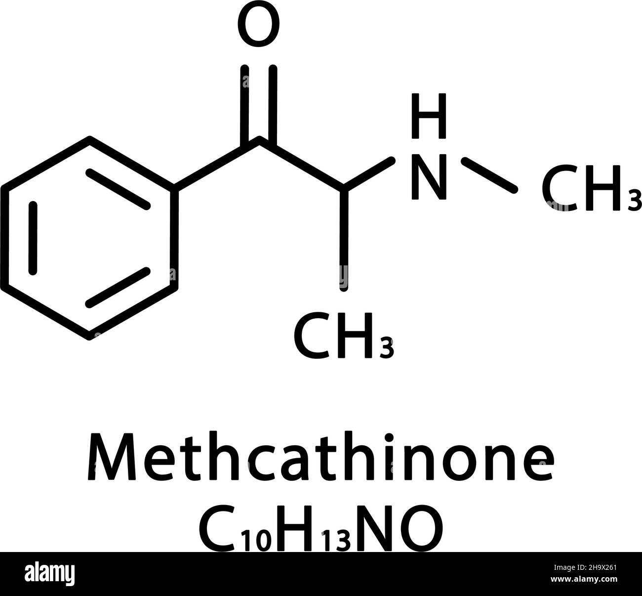 Methcathinone molecular structure. Ephedrone skeletal chemical formula ...