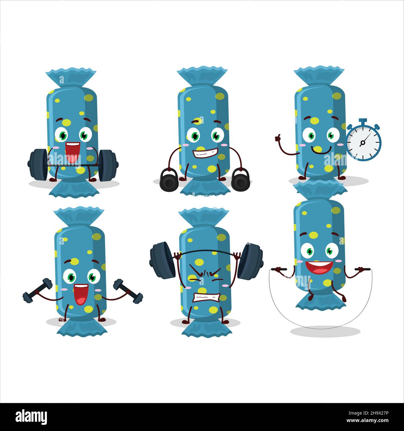 Blue Long Candy Package Cartoon Character Working As A Football Referee