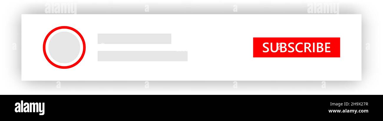 Web subscribe element for channel cover wireframe. Media avatar frame ...