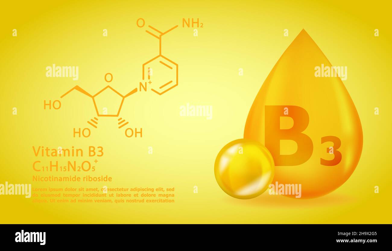 Realistic B3 Nicotinamide riboside Vitamin drop with structural ...