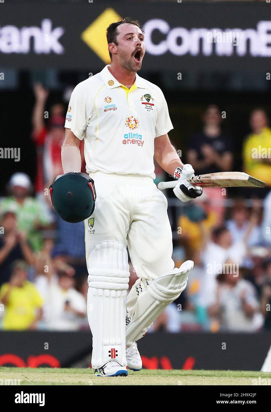 Australia's Travis Head celebrates his century during day two of the ...
